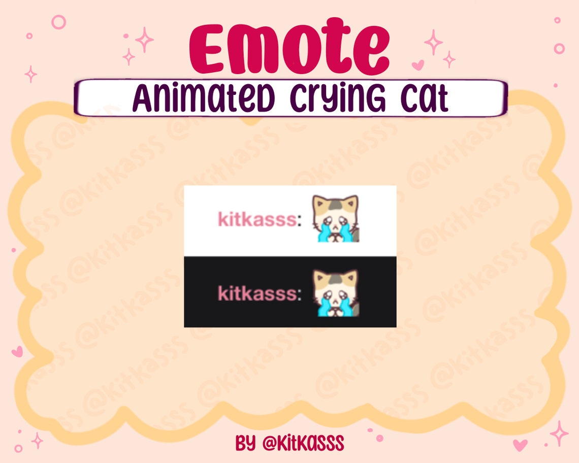 Animated Cat Emote - Cat Emote - Crying Cat Emote - Twitch, Youtube ...