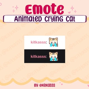 Animated Cat Emote - Cat Emote - Crying Cat Emote - Twitch, Youtube ...