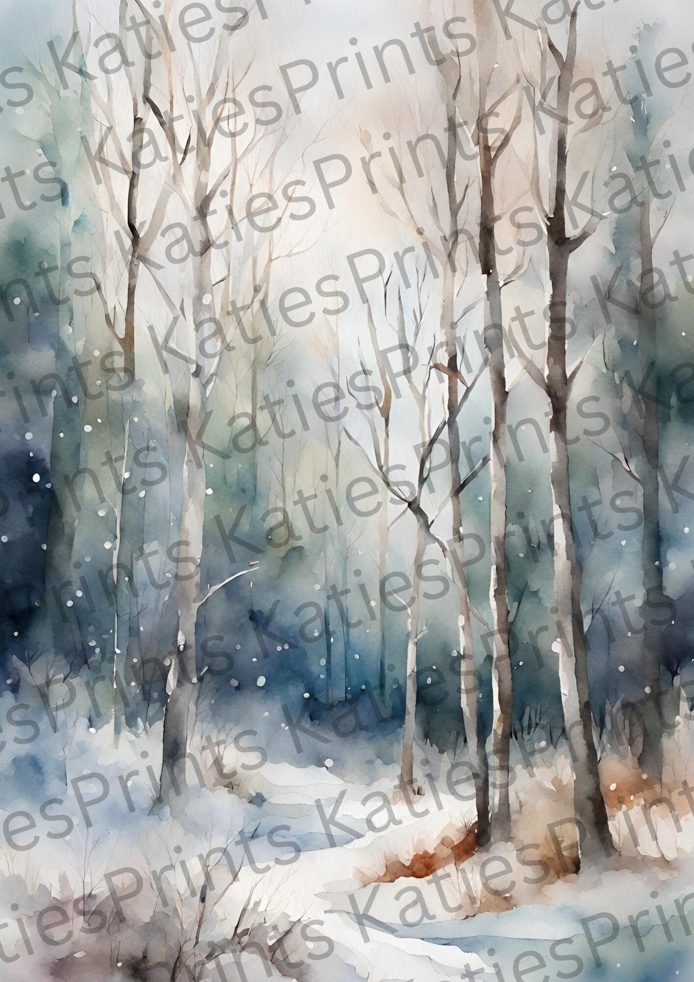 Winter Wonderland Scrapbooking Paper Winter Forest Printable - Etsy