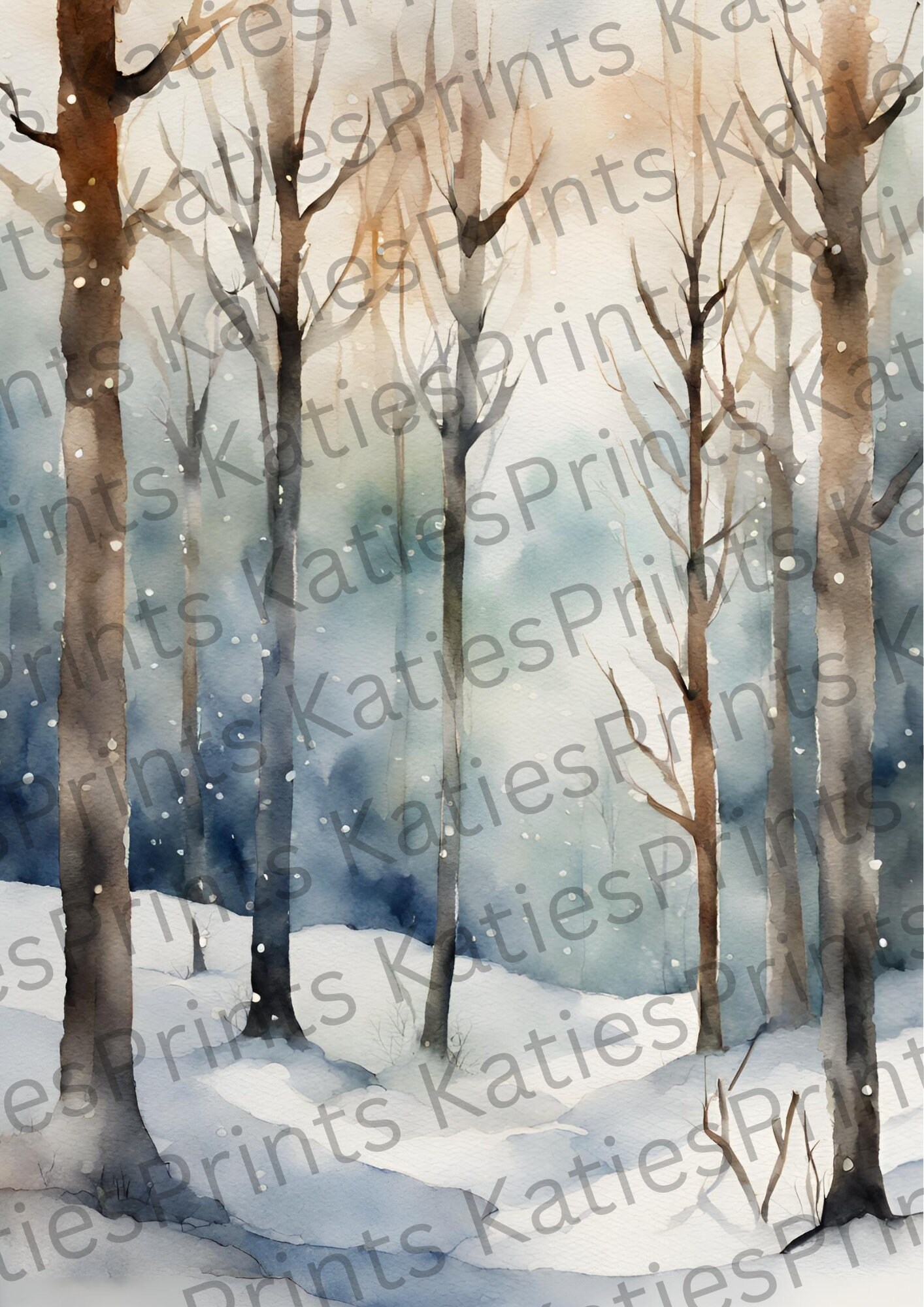 Winter Wonderland Scrapbooking Paper Winter Forest Printable - Etsy