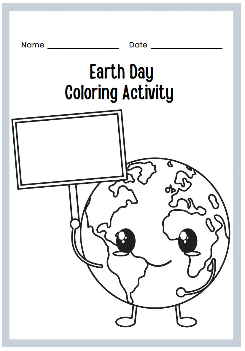 Earth Day Coloring Sheets - Etsy