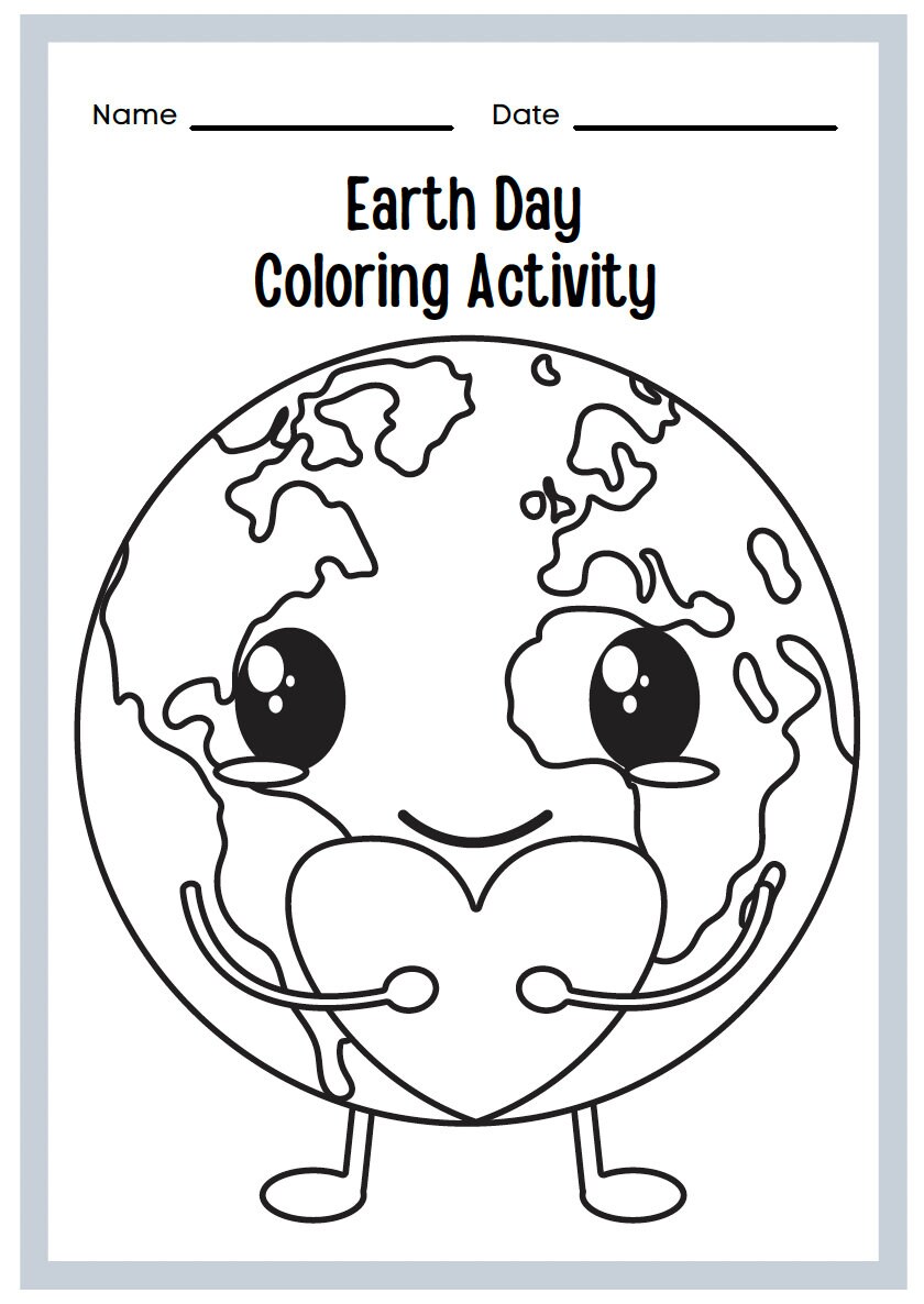 Earth Day Coloring Sheets - Etsy
