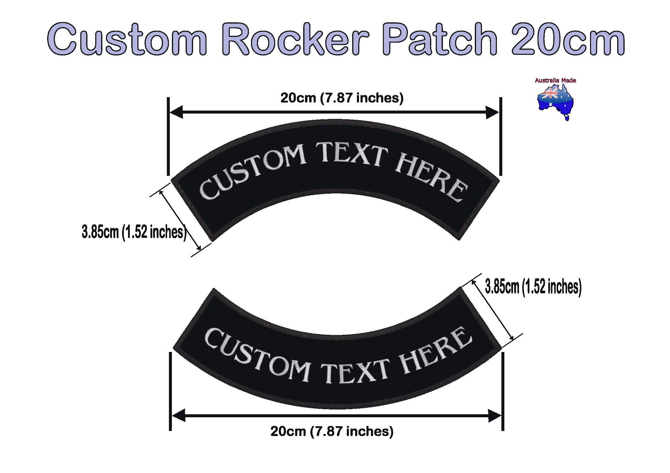 Custom Rocker Patch Back for Bikers Motorcycle Club MC Personalised ...