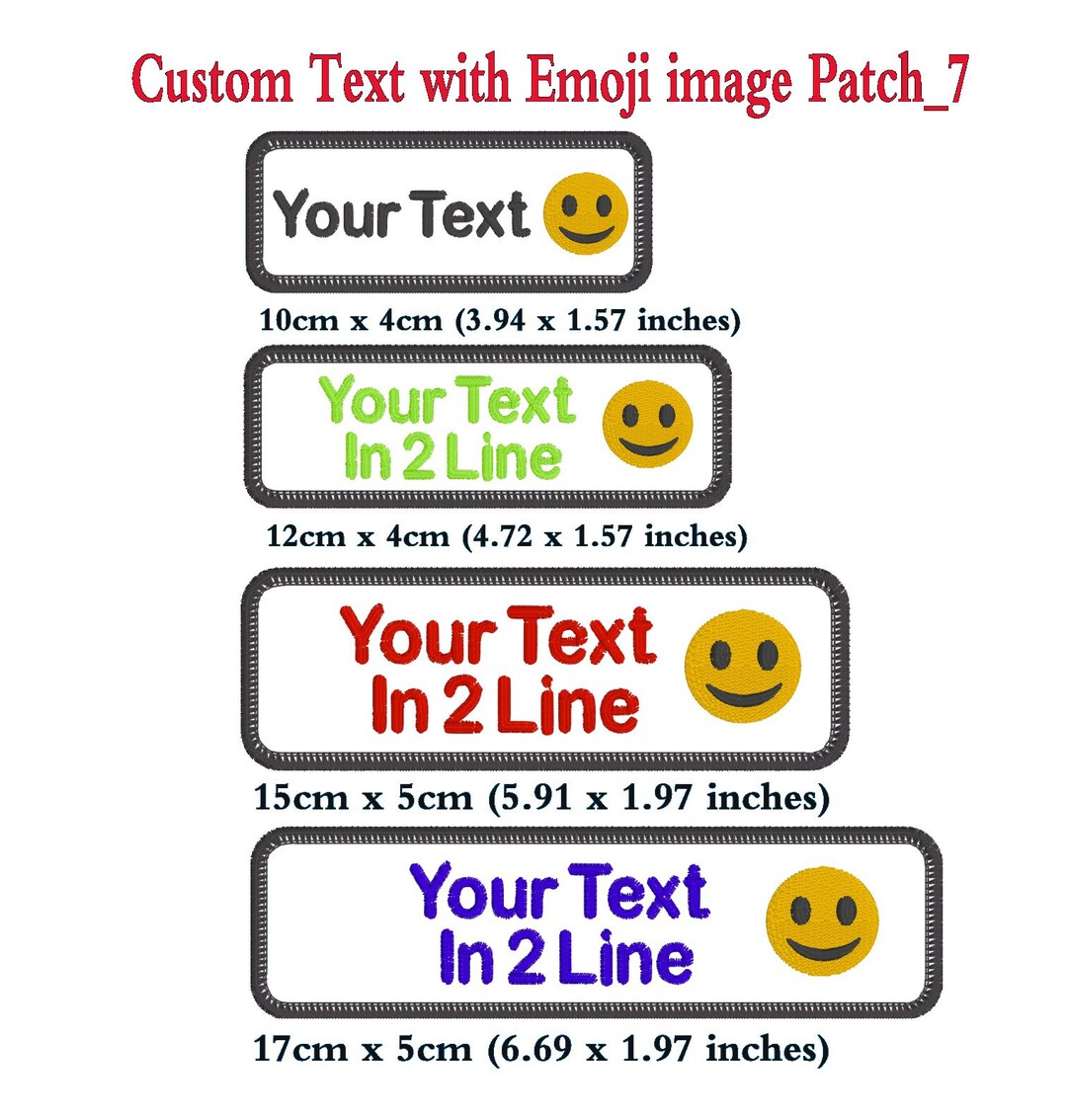 Custom Text With Embroidered Emoji Image Embroidery Patch Badge | Add ...