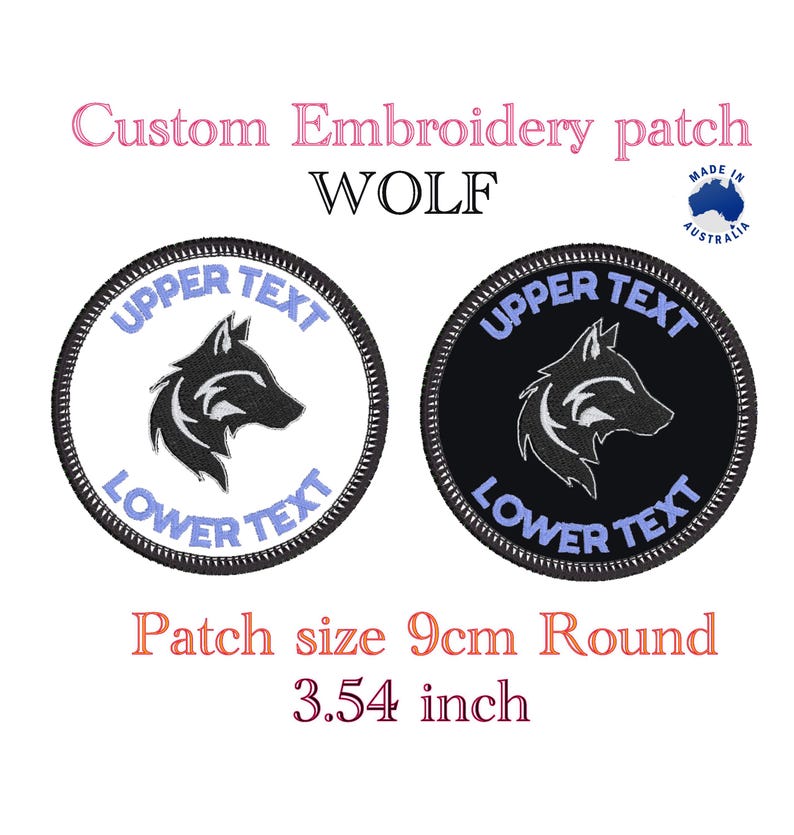 Custom Wolf 3 Embroidery 9cm Round Patch Biker Embroidered MC Badge ...
