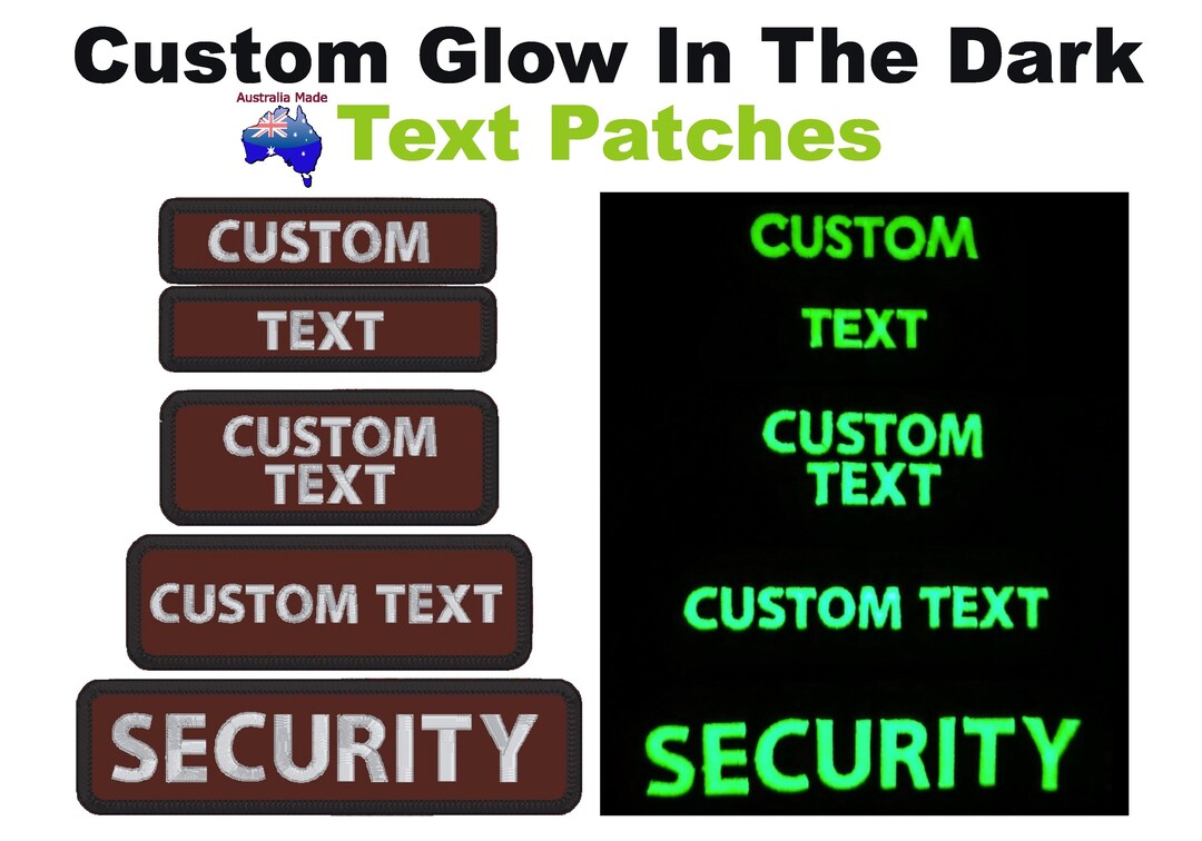 Glow in the Dark Custom Name Embroidery Patch Stripes Badge Iron on or ...