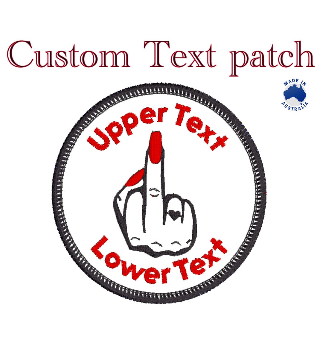 Custom Middle Finger Embroidery 8cm Round Patch Biker Embroidered MC ...