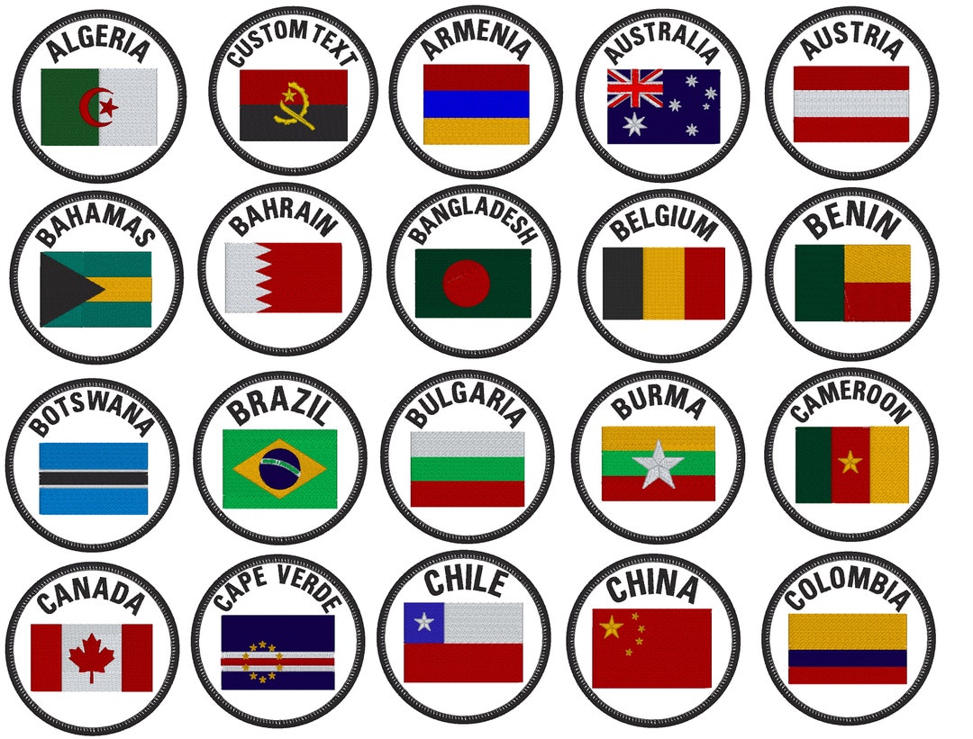 World Flag Patches, Flag Embroidery, Flag Iron On, Country Flag Patch ...