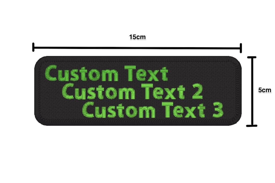 Custom Embroidered 3 LINES Badge | Name Tag | PATCH Iron on or Sew on ...