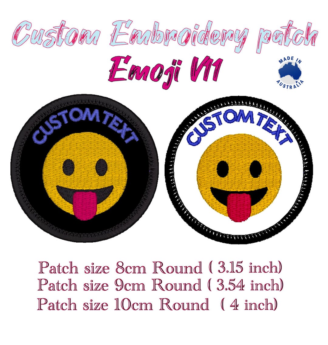 Custom Emoji Embroidery Round Patch Biker Embroidered MC Badge Patches ...