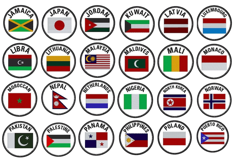 World Flag Patches, Flag Embroidery, Flag Iron On, Country Flag Patch ...