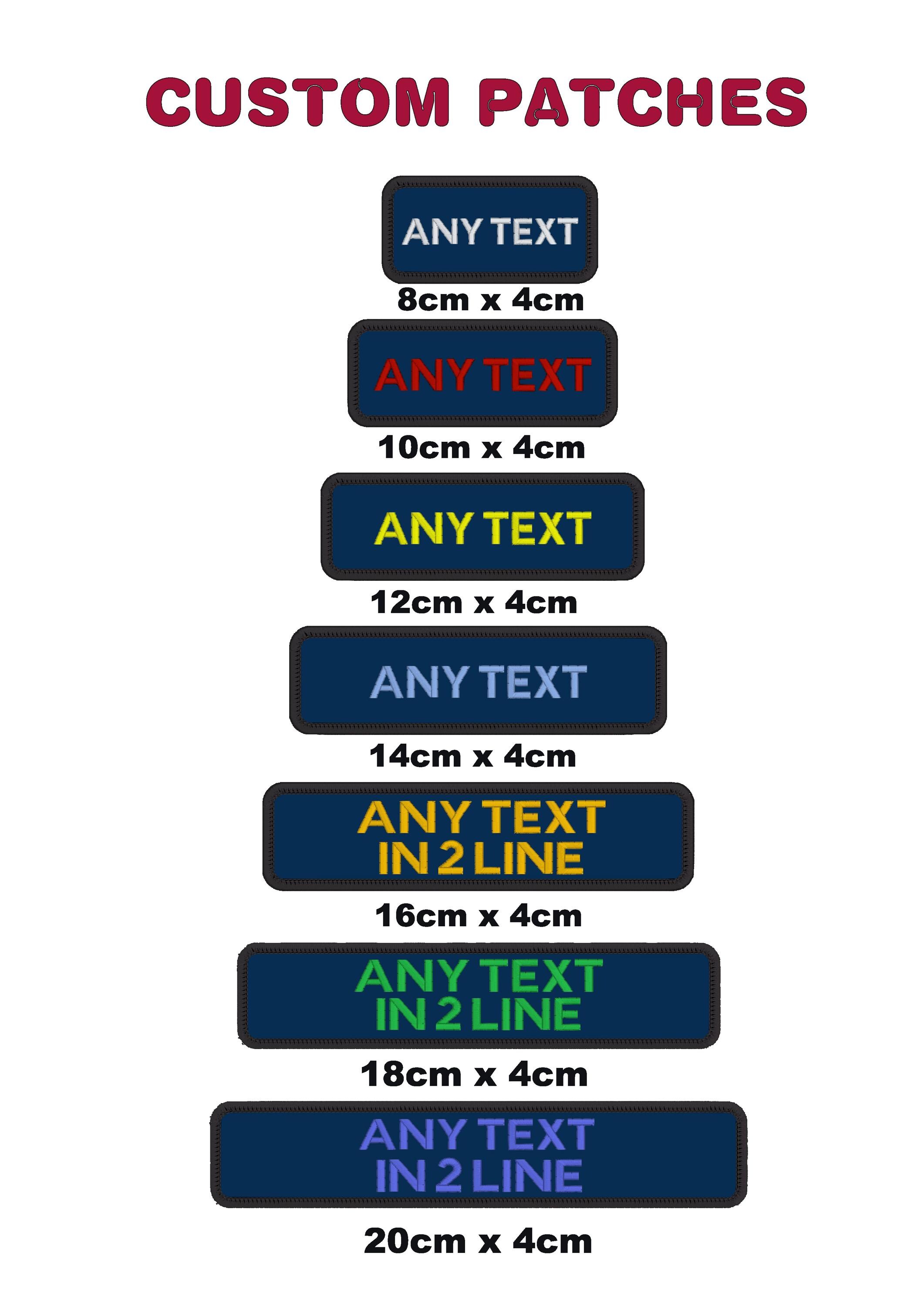 Lite Navy Personalised CUSTOM Name Text Numbers Embroidery Sew on _iron ...