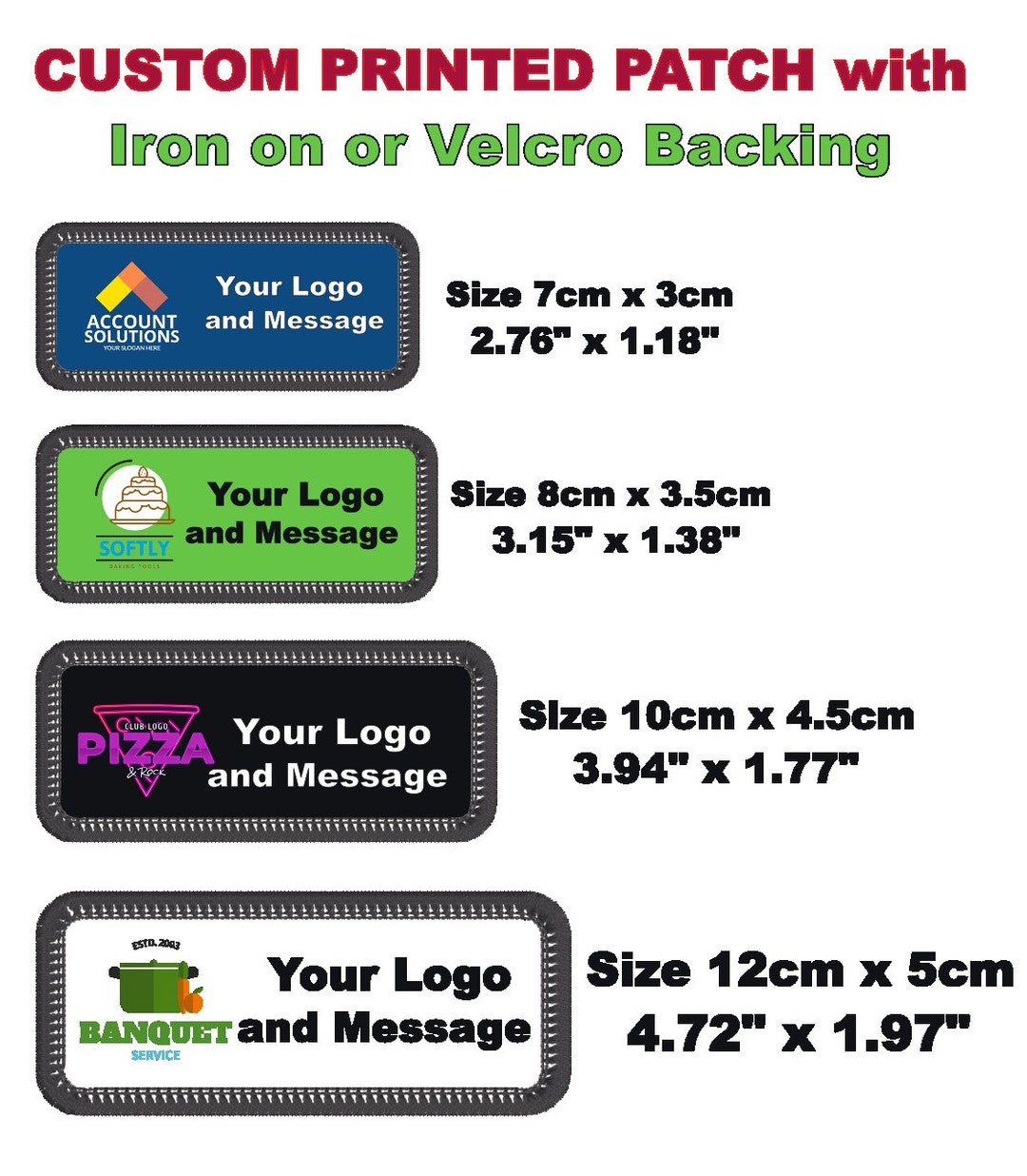 Logo in to Iron on or Velcro Business Patch | Business Logo Patch ...