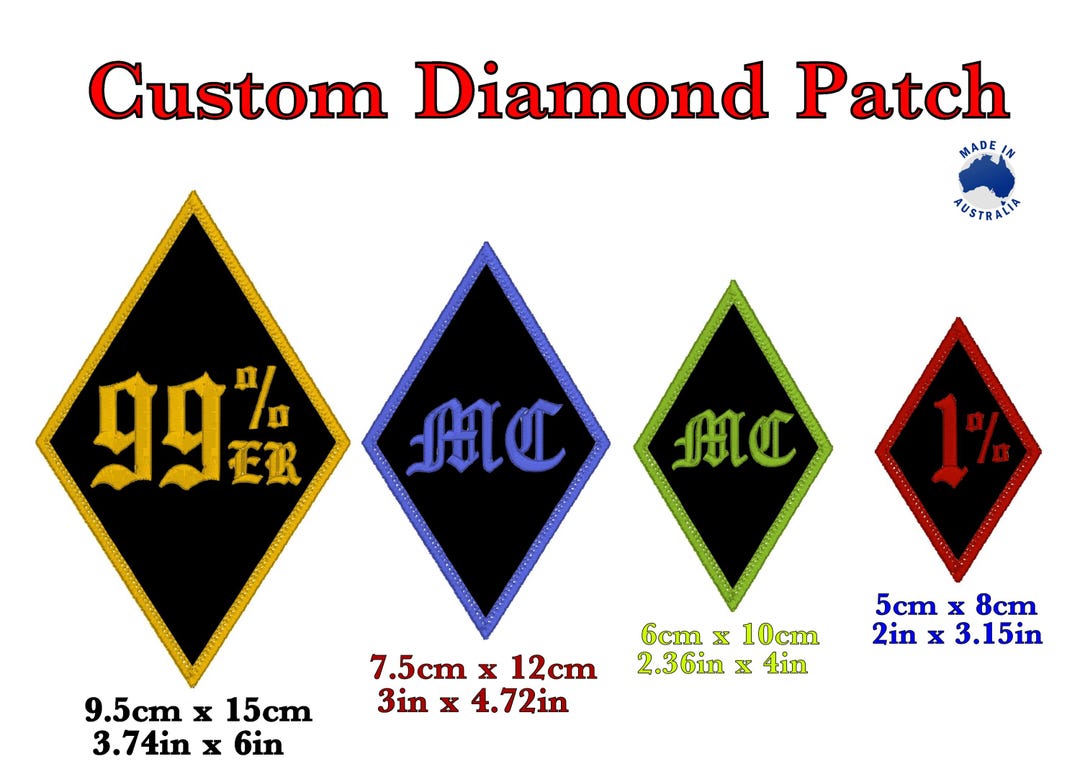 Black Custom Diamond TEXT Embroidery Patch Stripes Badge Iron on or ...