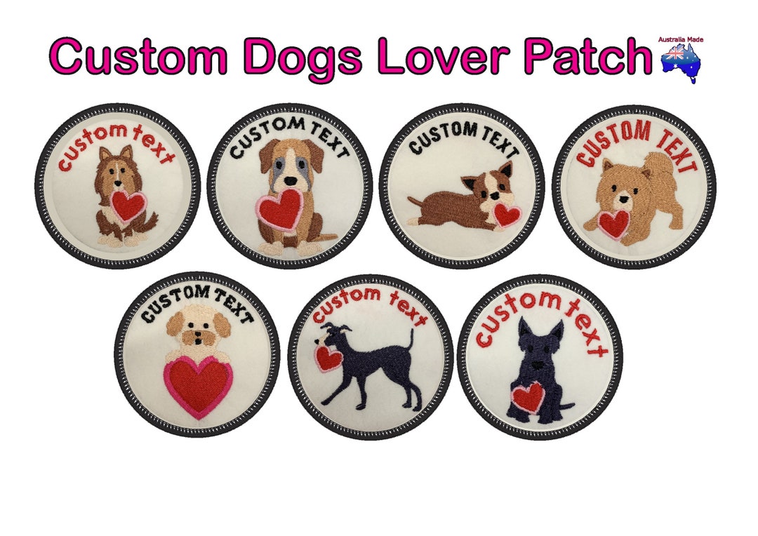 Custom Embroidered Dogs Love Embroidery Patch 2| Birthday Present ...