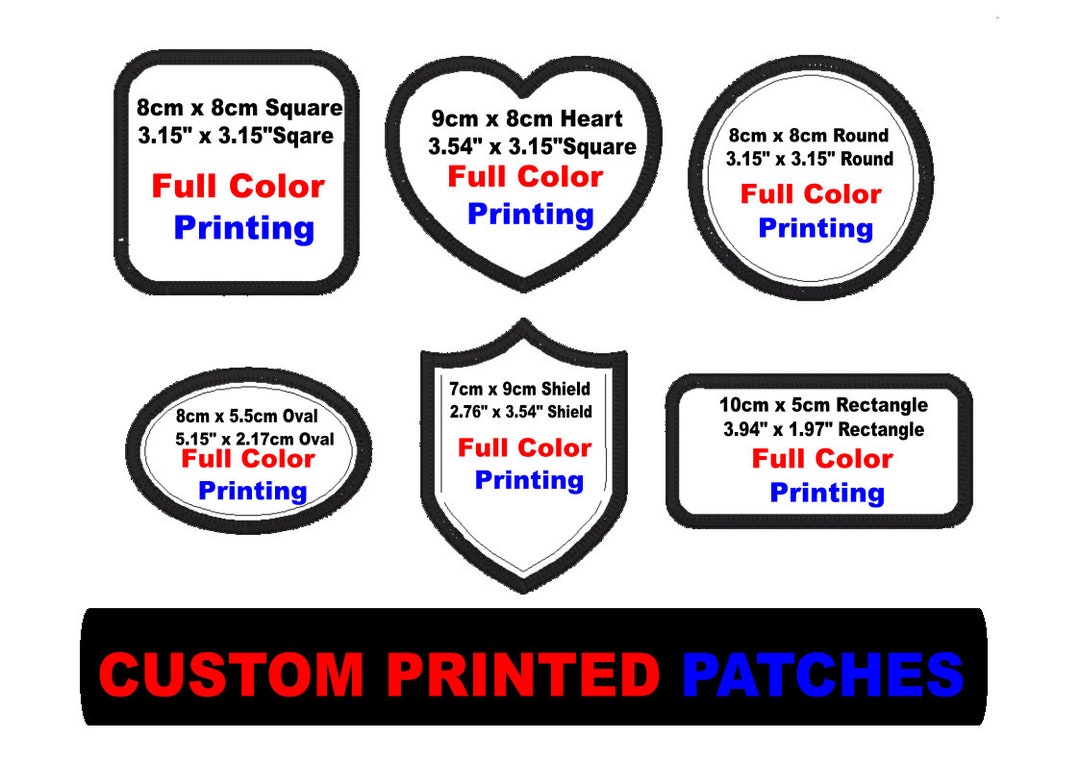Custom Printed Iron-on Patches | Choose Your Shape, Printed Patches ...