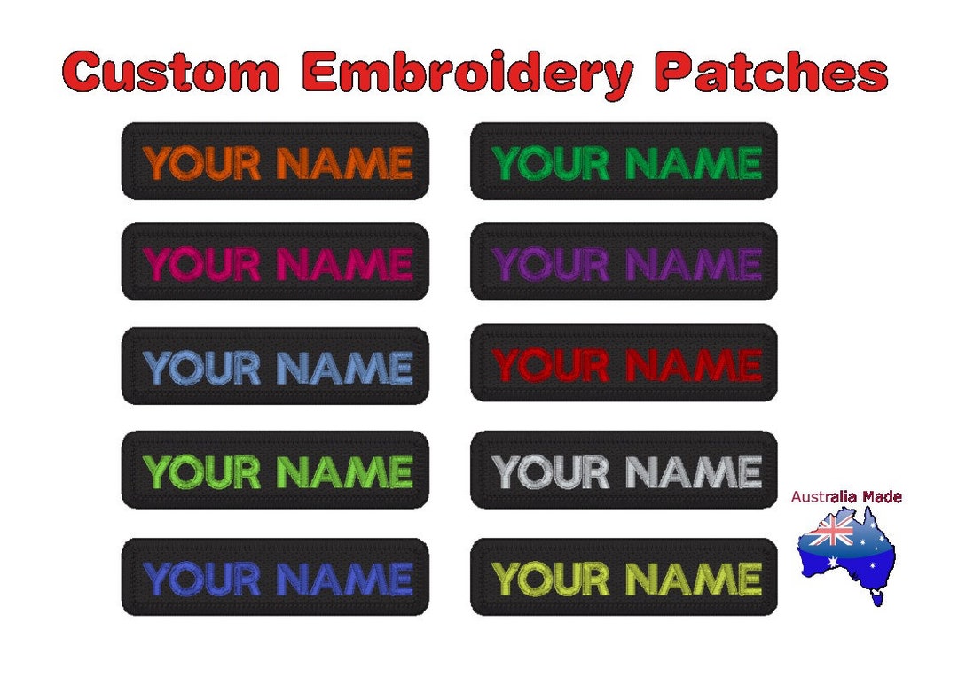 Team Embroidery Custom Name Text Patch Stripes Badge Iron on (black ...