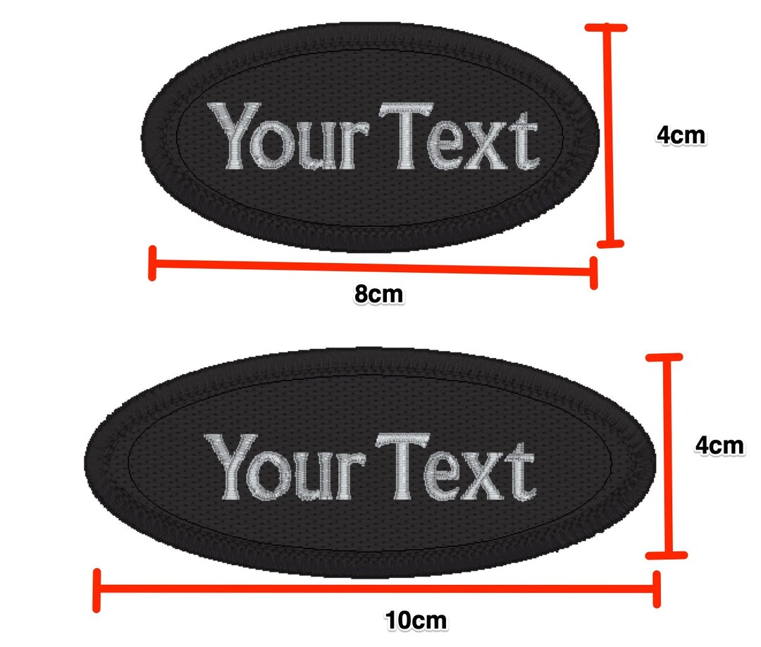 Embroidery Custom Name Text Patch Stripes Badge Iron on ( BLACK ...