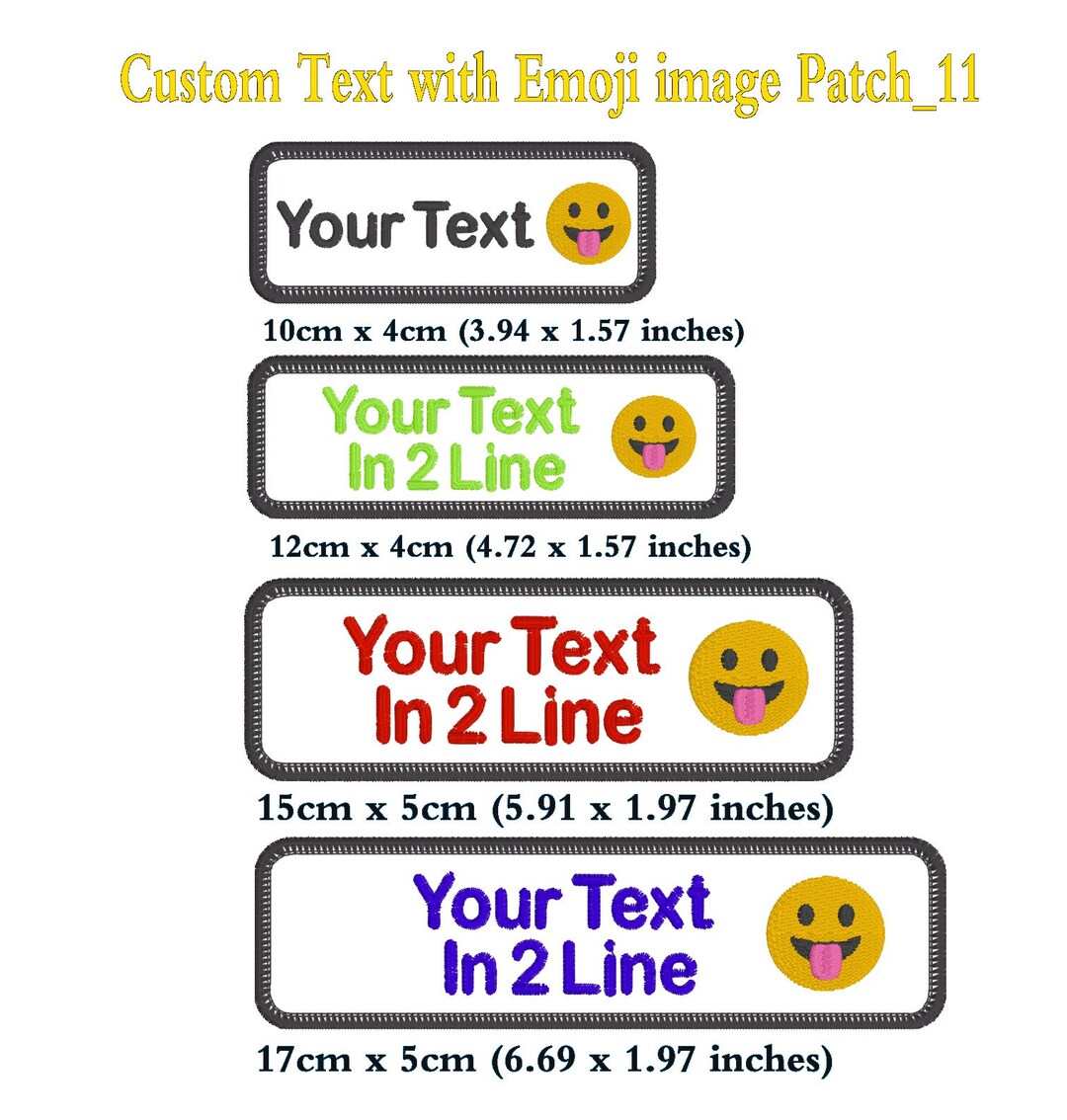 Custom Embroidered Text Emoji Image Embroidery Patch Badge | Add Your ...