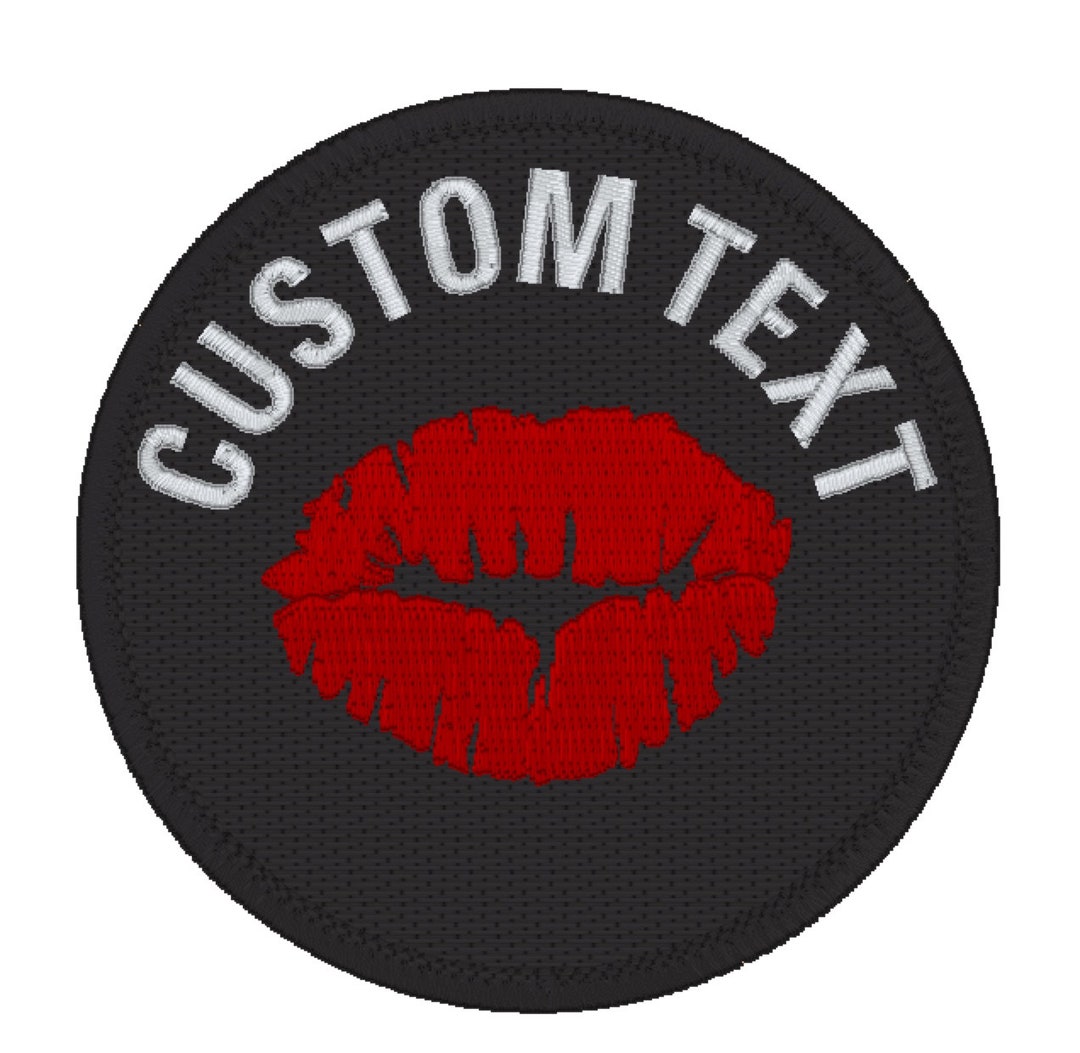 Custom Embroidered Red Lips 2 Logo Embroidery Patch Badge | Iron on ...