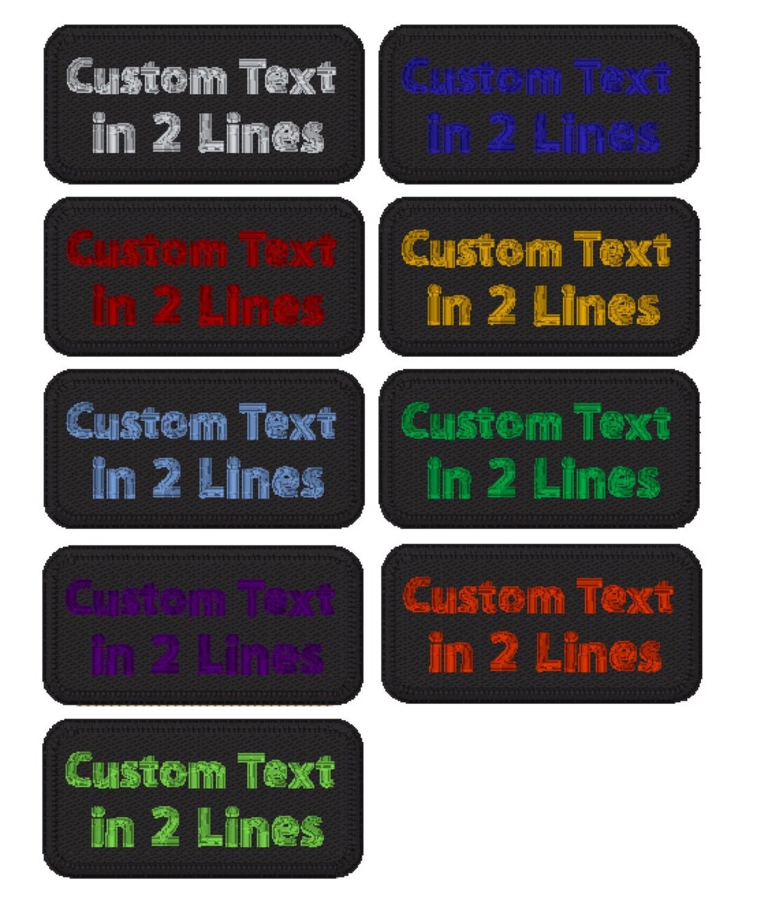Custom Embroidered 2 LINES Badge |biker, Name Tag | PATCH Iron on or ...