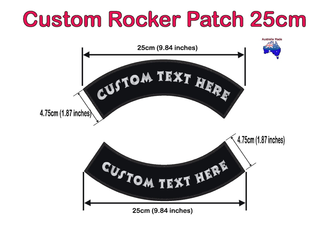 Custom Rocker Patch Back for Bikers Motorcycle Club MC Personalised ...