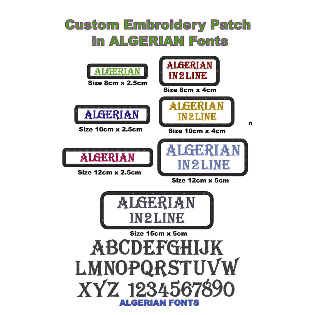 Custom Name Embroidery Patch Stripes Badge Iron on or Hook Loop (white) |school Name Patch| Club ...