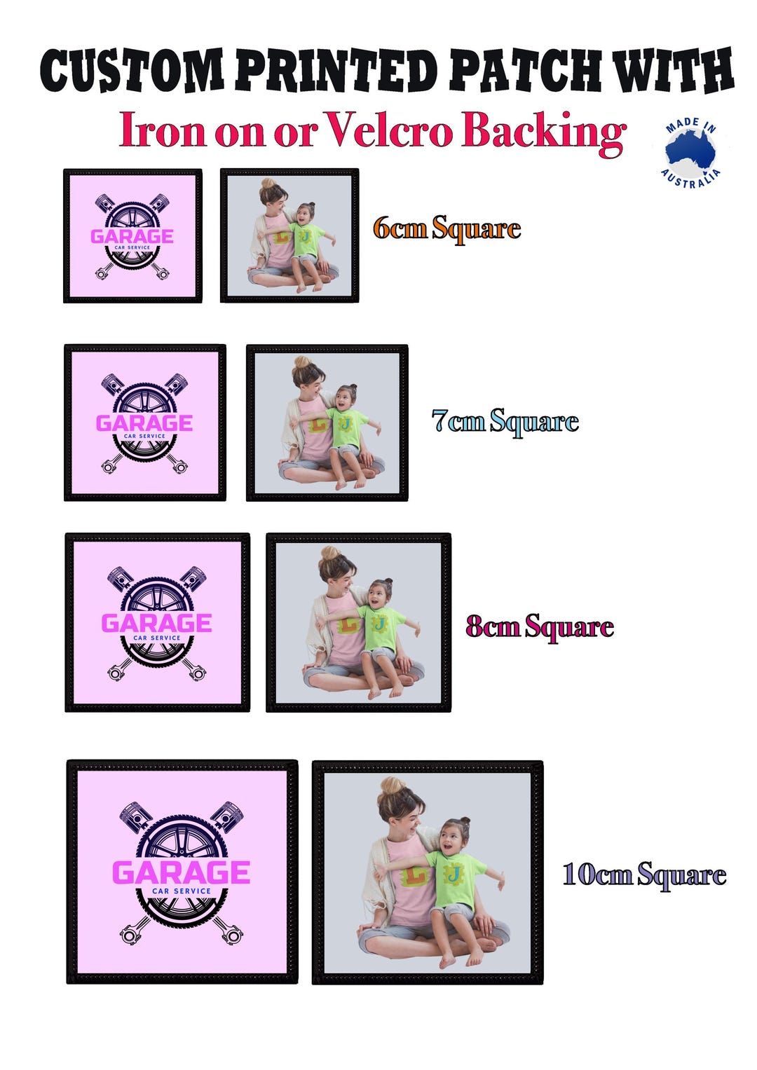 Turn Your Logo in to Iron On,sew on or Velcro Square Patch | Business ...