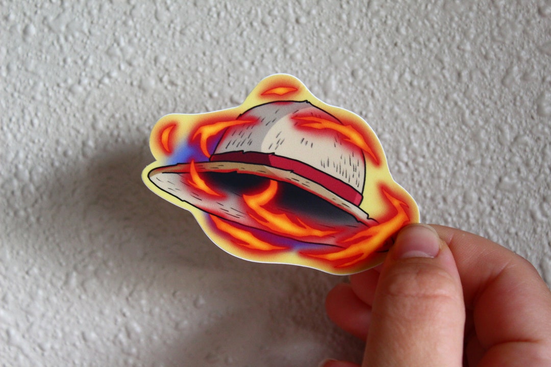 One Piece Straw Hat Anime Sticker, Anime Gift Idea, Waterbottle Sticker ...