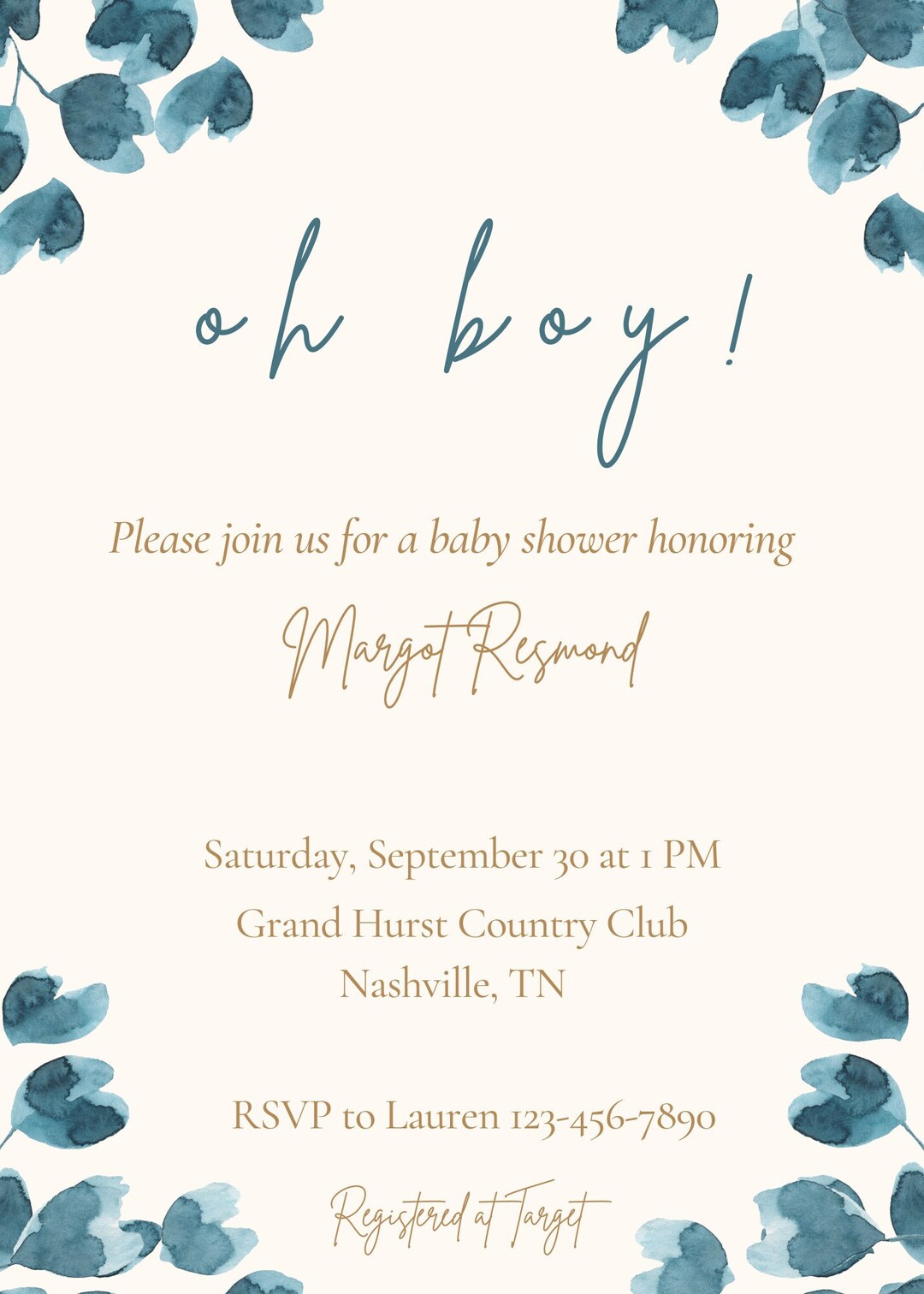 Baby Shower Invitation Template - Etsy