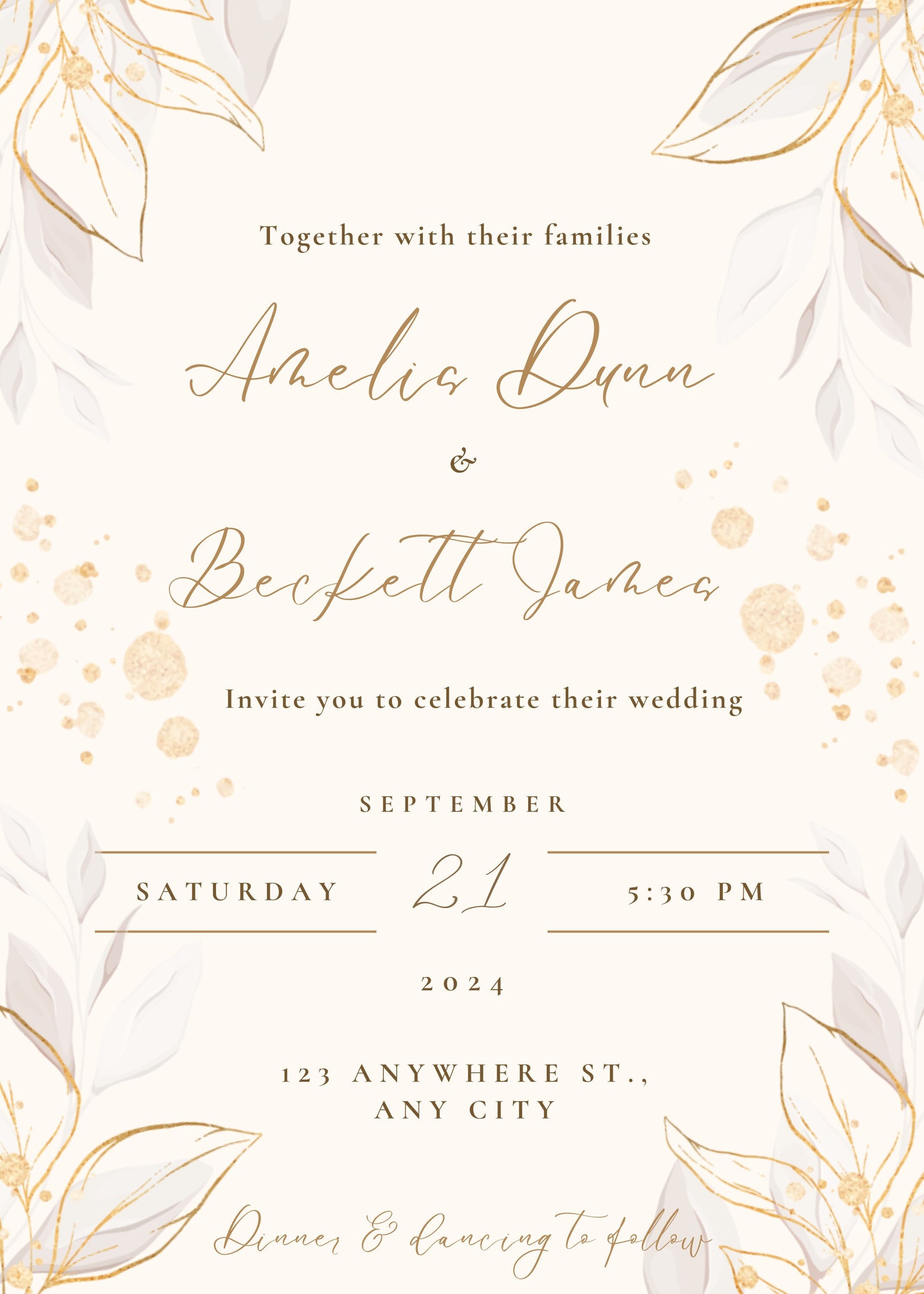 Floral Wedding Invitation, Pastel Wedding Invitation, Pretty Wedding ...