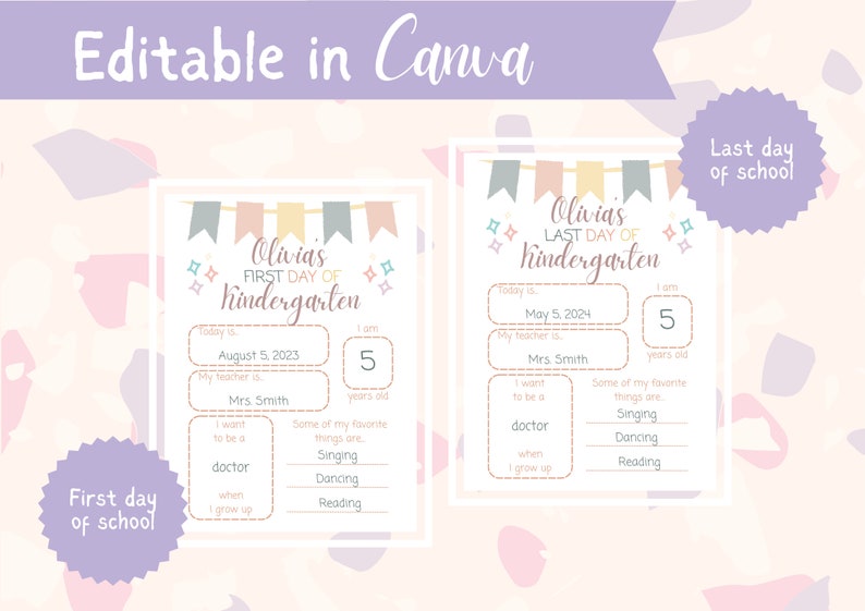 Editable First Day of School Template, First Day of School Printable ...