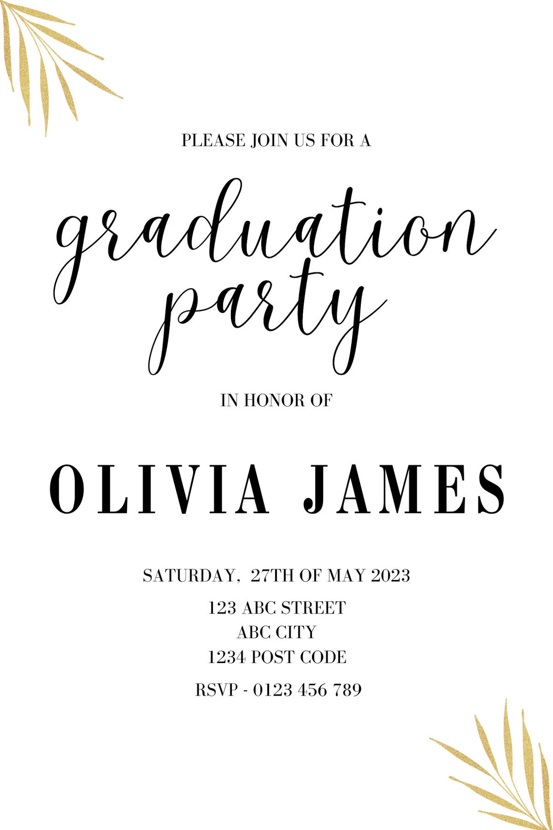 Graduation Invitation Template, Printable Graduation Party Invitation ...