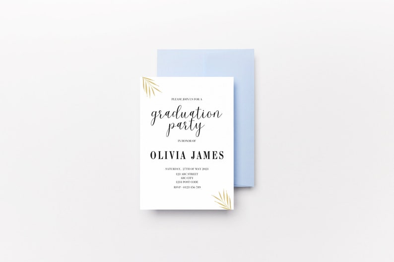 Graduation Invitation Template, Printable Graduation Party Invitation ...