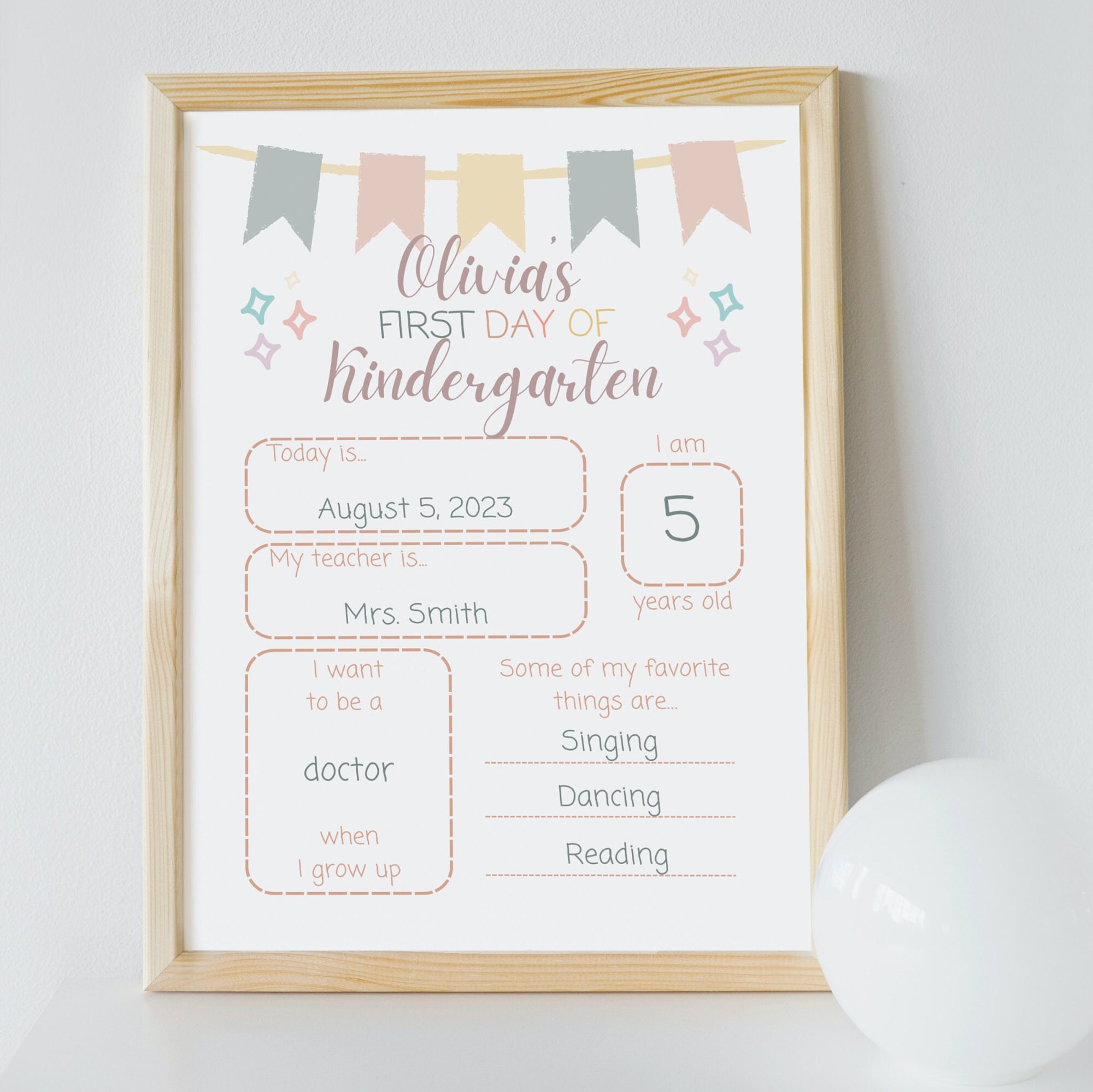 Editable First Day of School Template, First Day of School Printable ...