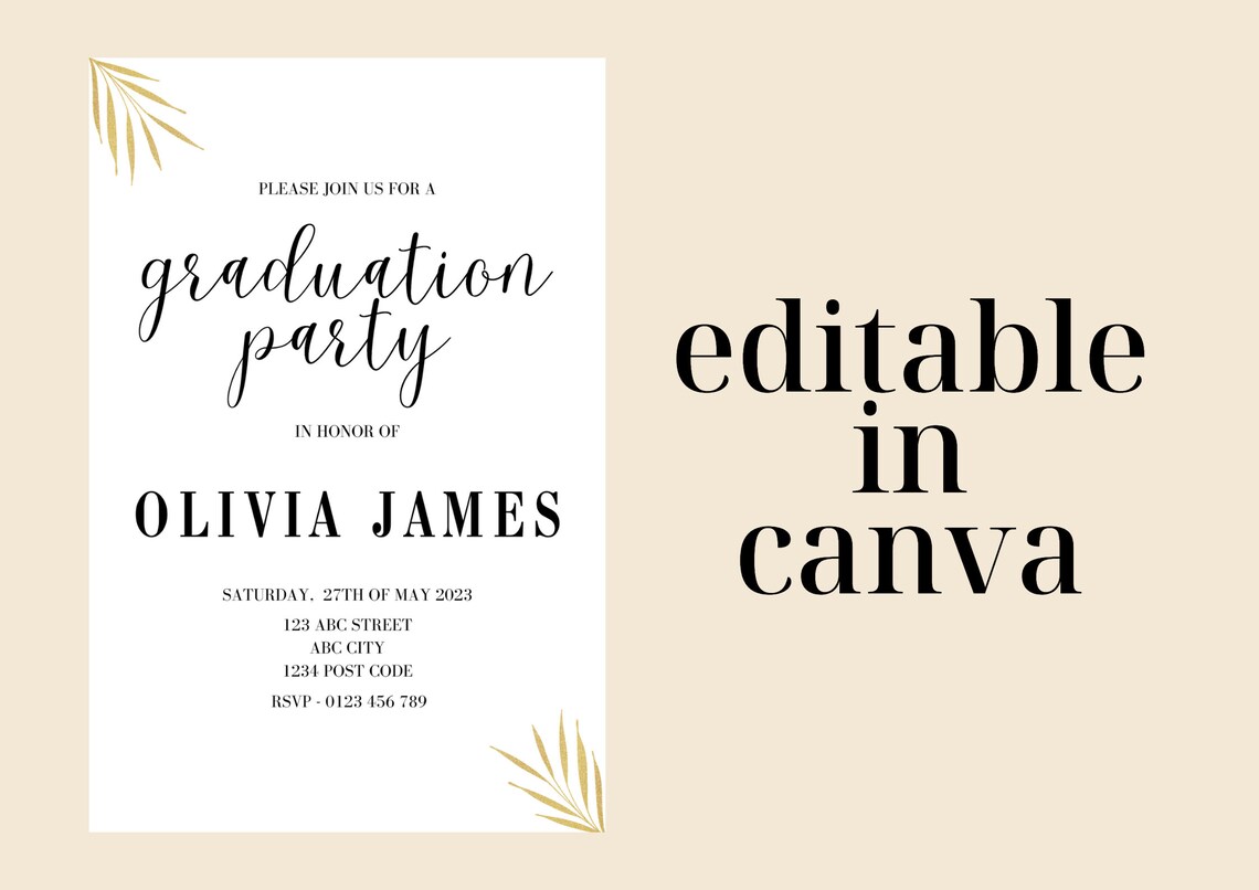 Graduation Invitation Template, Printable Graduation Party Invitation ...