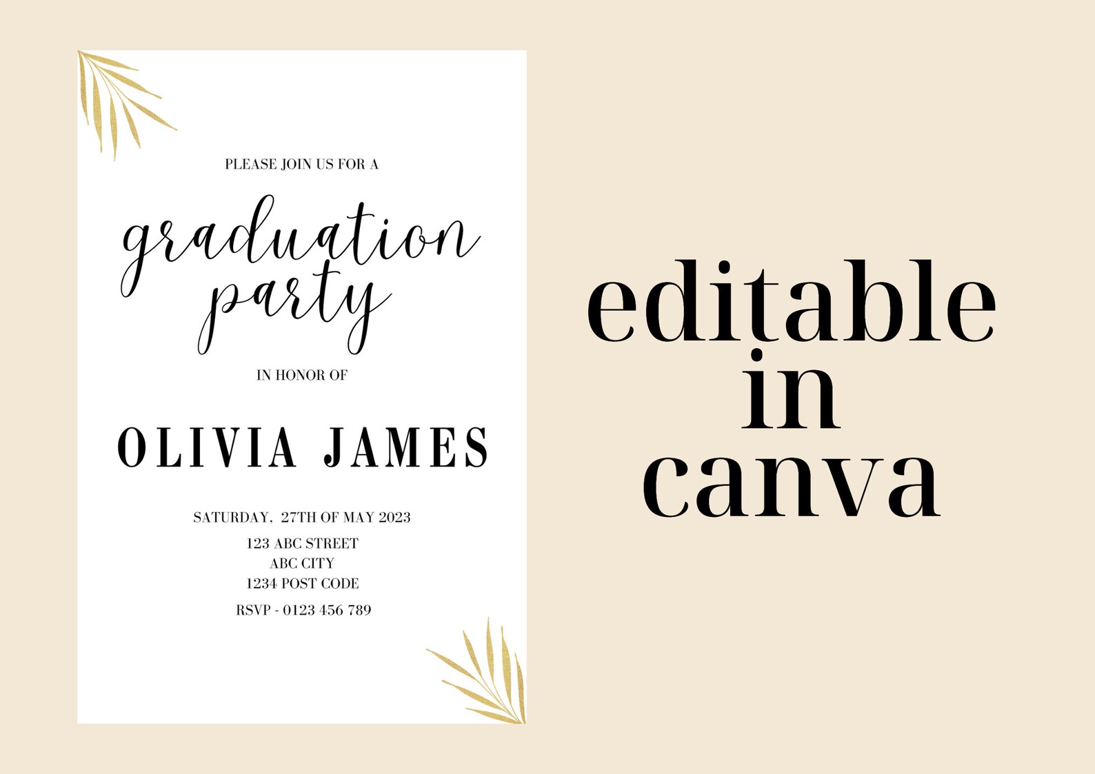 Graduation Invitation Template, Printable Graduation Party Invitation ...