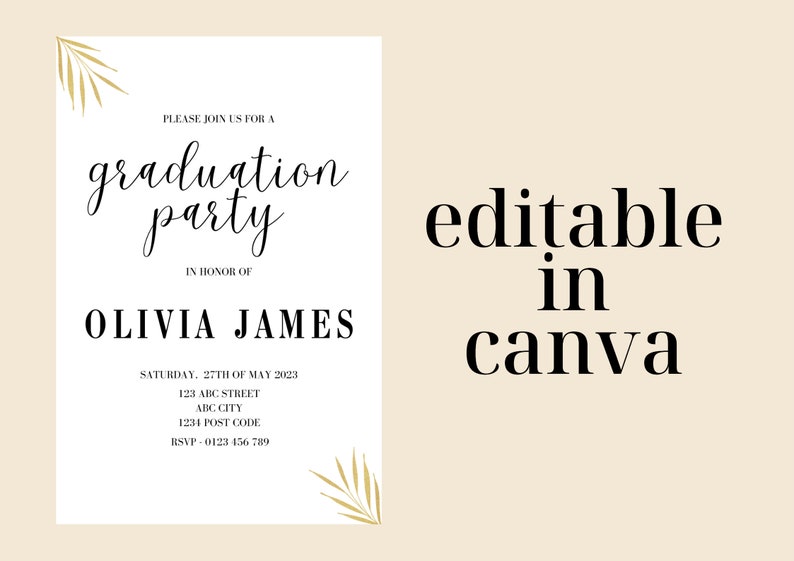 Graduation Invitation Template, Printable Graduation Party Invitation ...