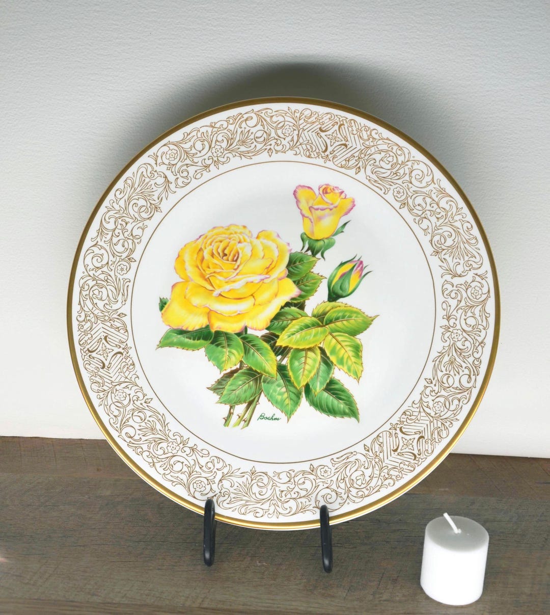 The Edward Marshal Boehm Rose "the Piece Rose" Collection Plate - Etsy