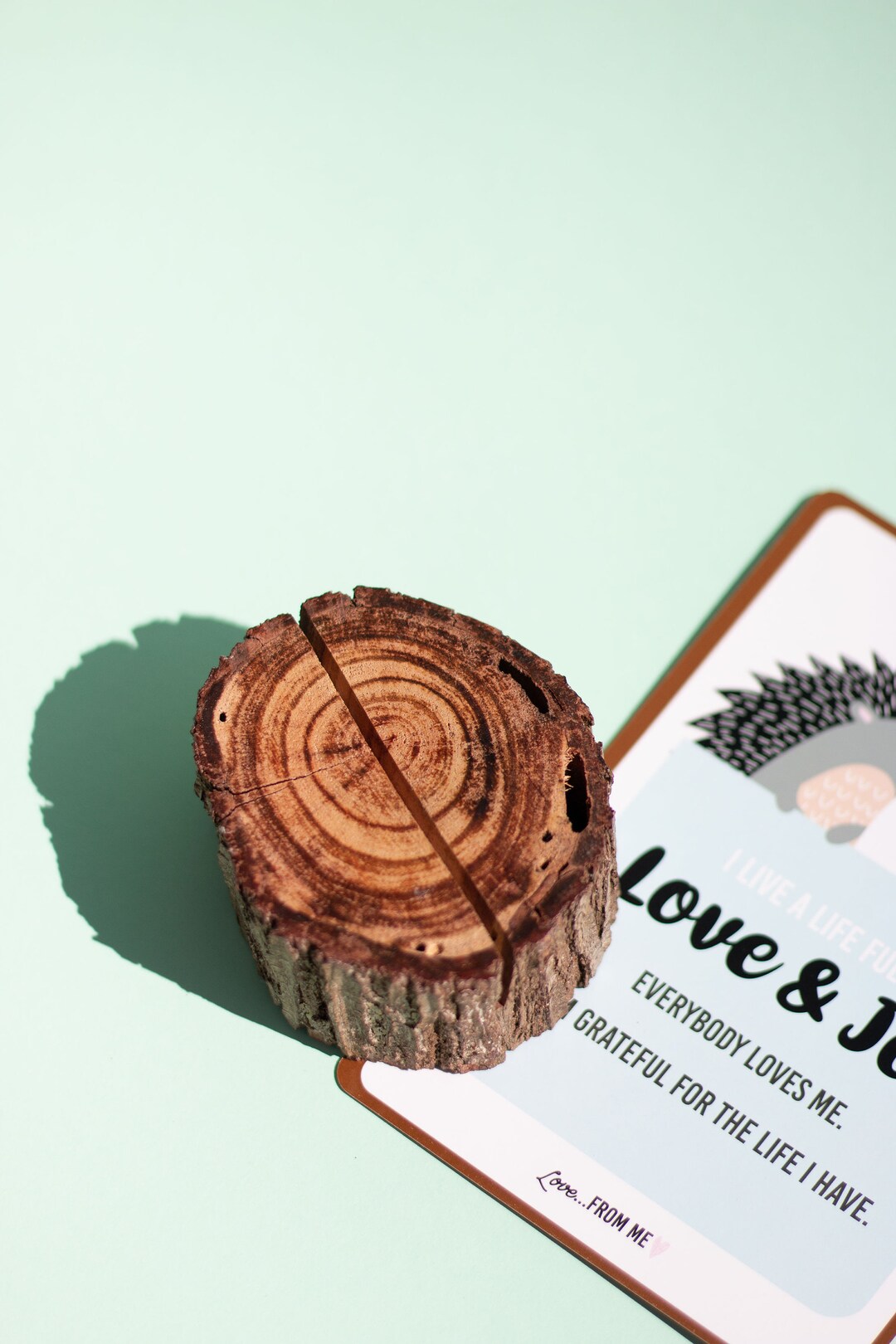 Natural Wooden Card Stand | Wood Slice | Menu Card Holder | Business ...