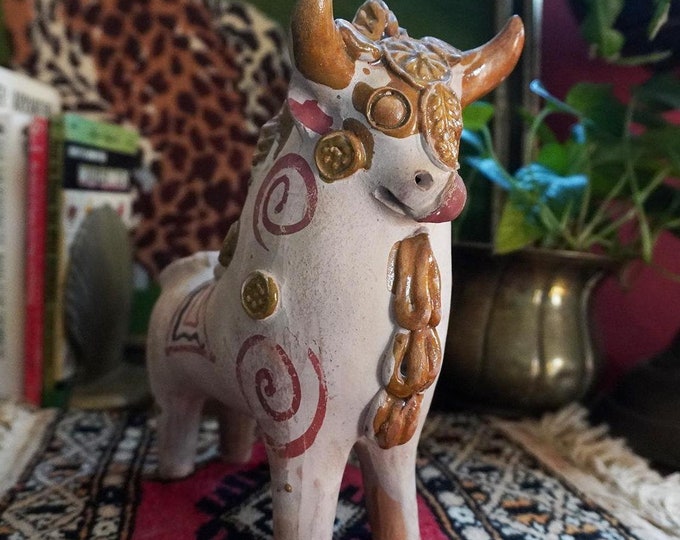 Vintage Torito De Pucara Ceramic Bull Pottery | MCM Clay Terracotta ...