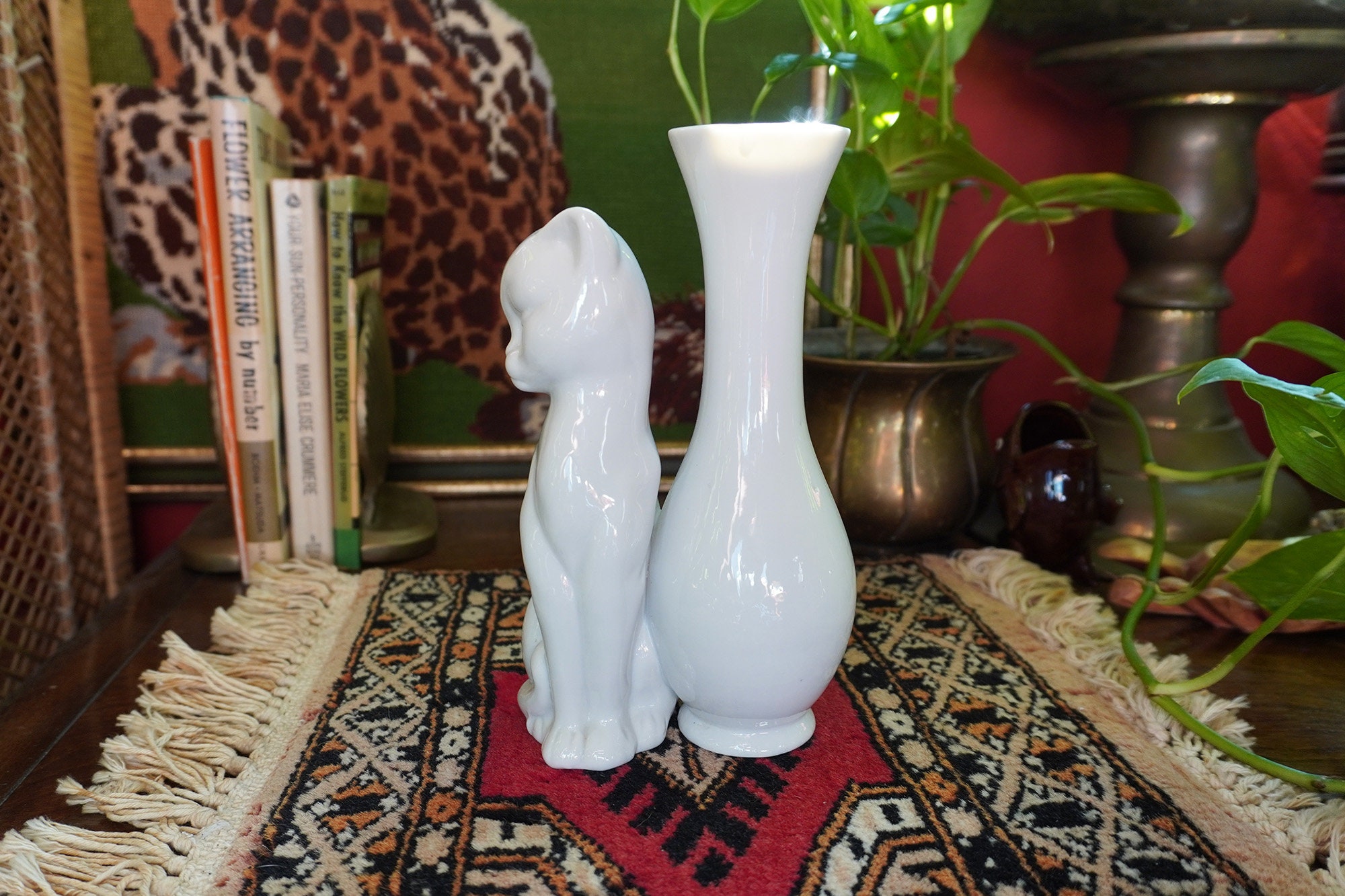 1980s White Cat Figurine Vase Vintage Siamese Cat Bud Vase - Etsy Australia