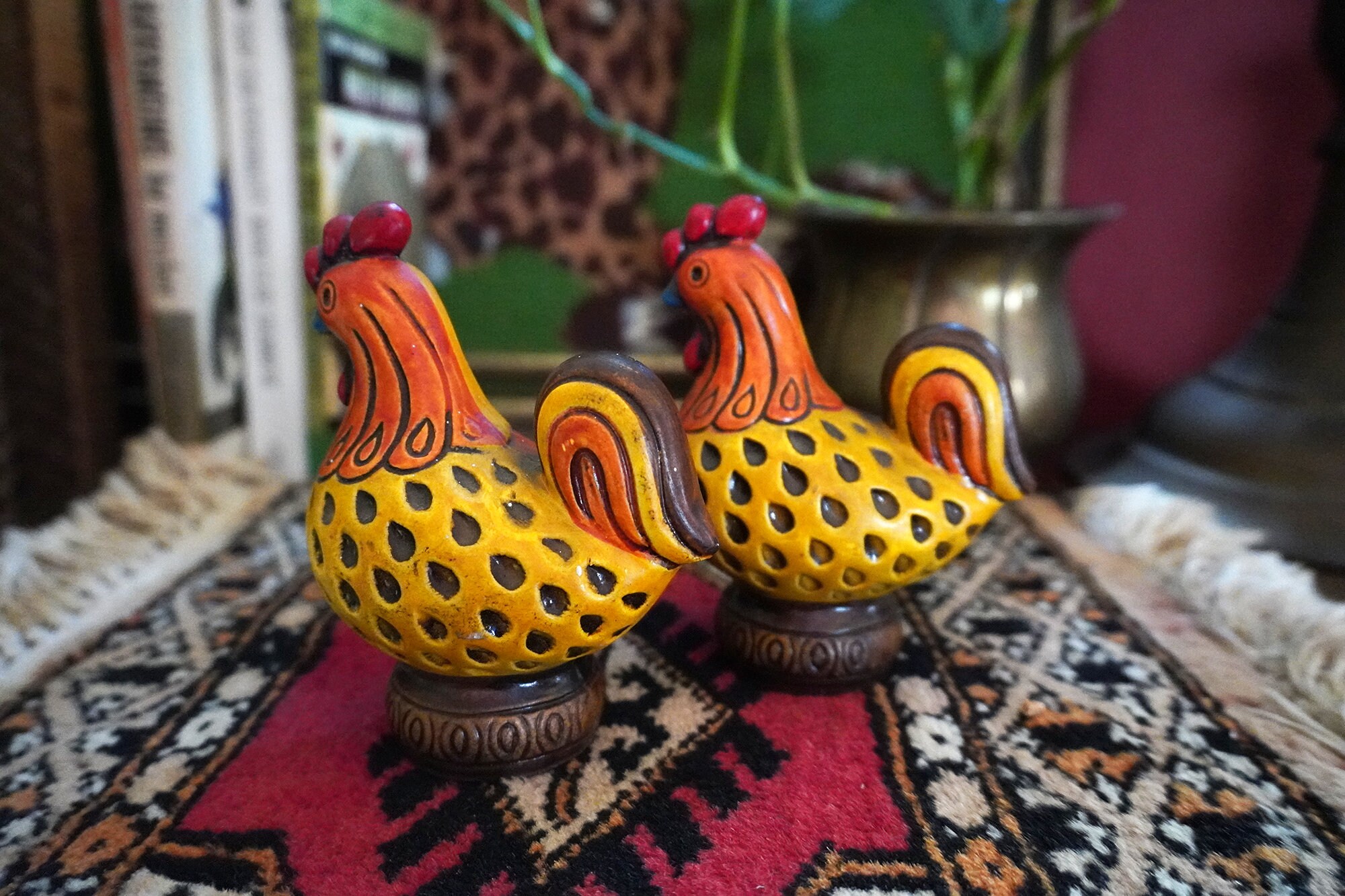 1970s Psychedelic Chicken Rooster Salt & Pepper Shakers Vintage 70s ...