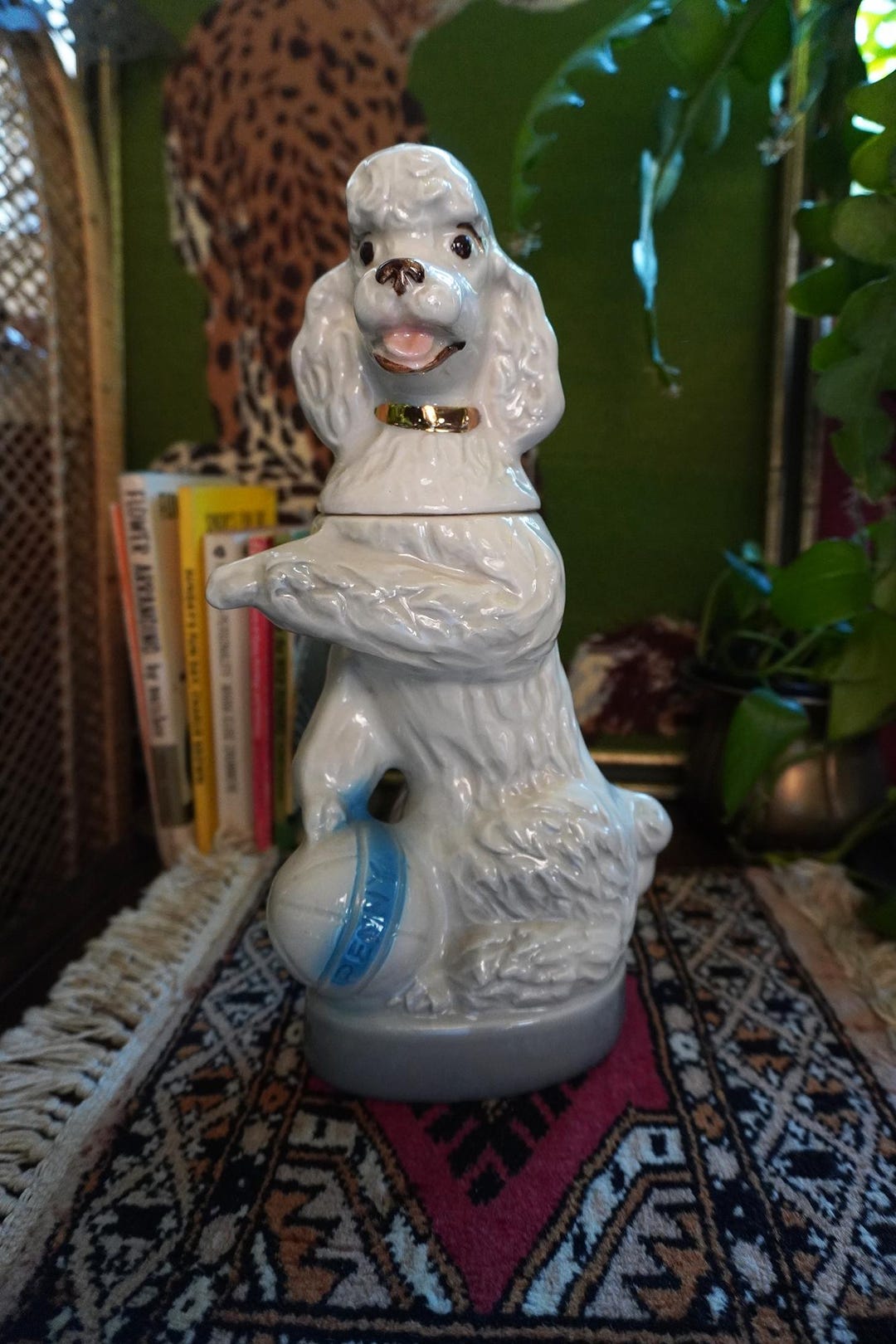 Vintage 1970s JIM BEAM White Penny Poodle Decanter | Retro Bar Decor - Etsy