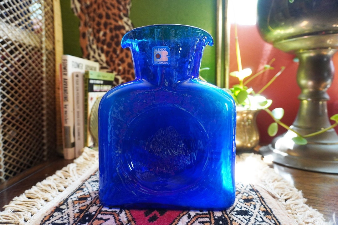 Vintage Blenko Glass Double Spouted Pitcher Decanter | MCM Pitcher ...