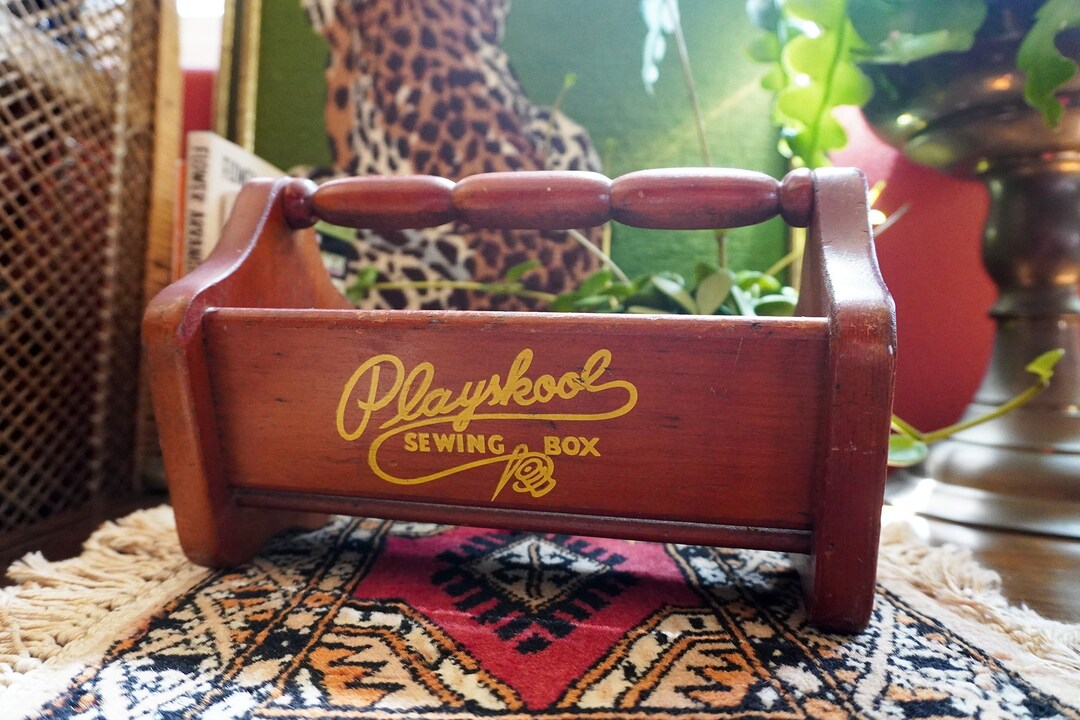 Vintage 1950s Playskool Wooden Sewing Box 50s Playskool Sewing Room ...