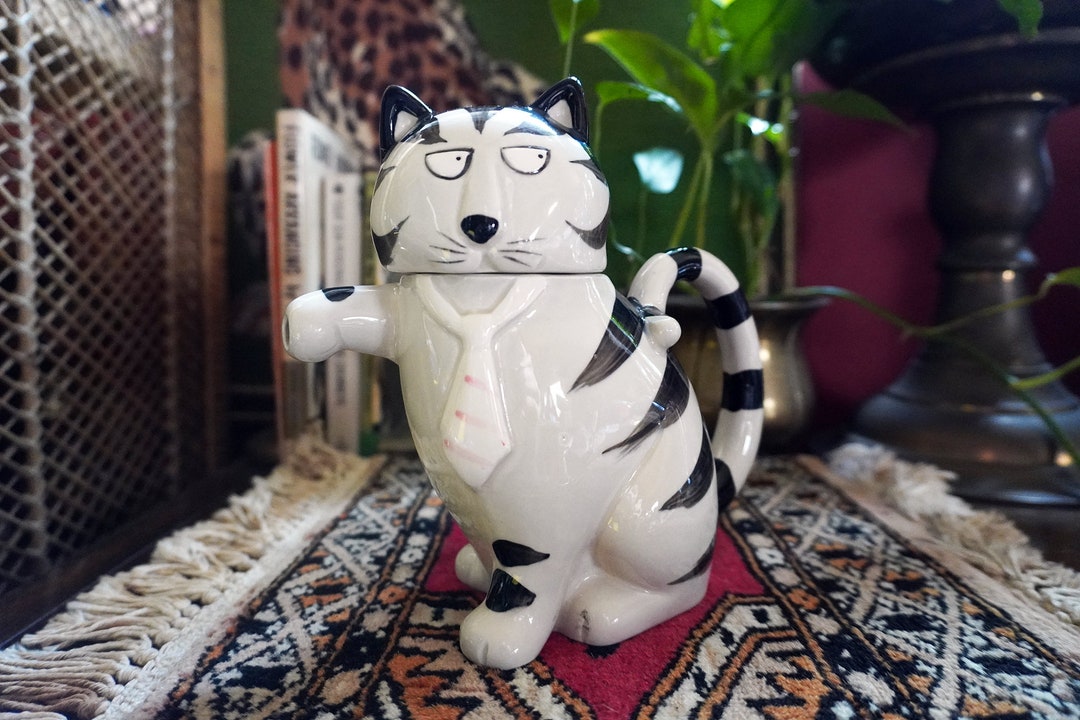 Vintage 1970s Takahashi Tom Cat Tea Pot | 70s 80s Cat Novelty Decor ...