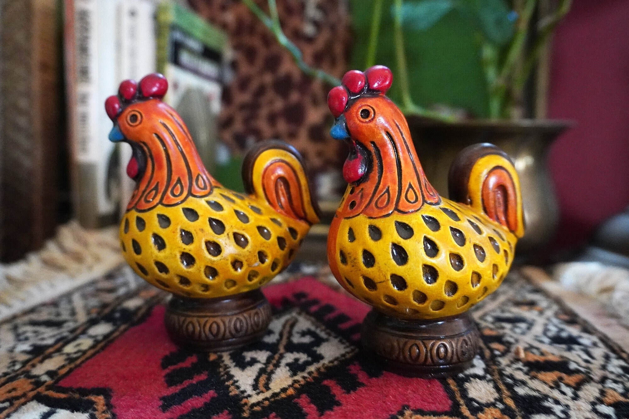 1970s Psychedelic Chicken Rooster Salt & Pepper Shakers Vintage 70s ...