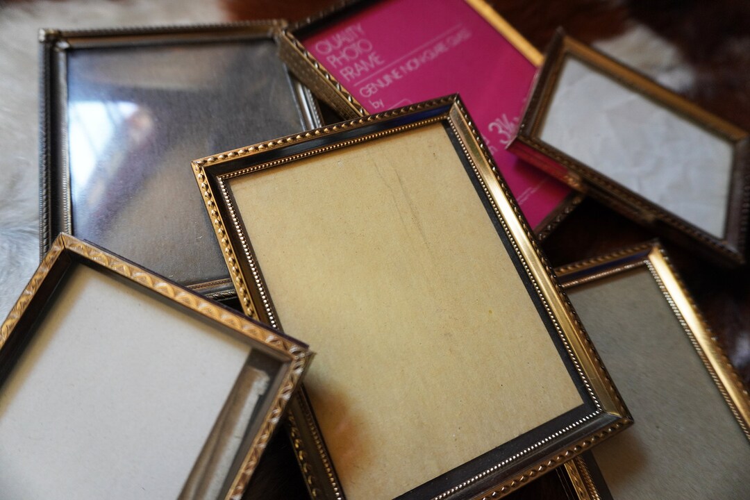 Vintage Metal Frame Collection Mismatched Small Frames Lot of Mid ...