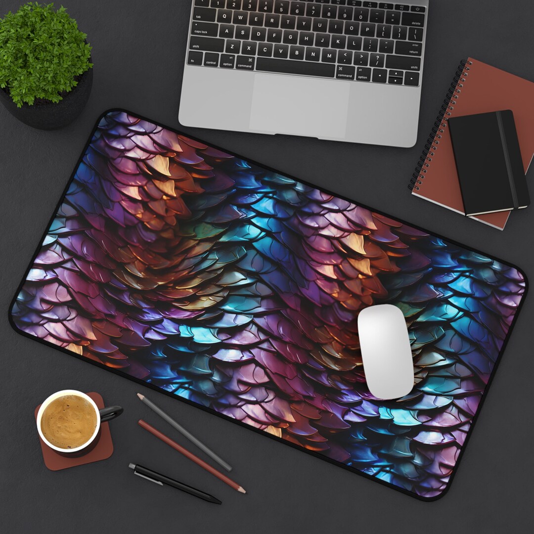 Dragon Scale Desk Mat Gaming Mouse Pad Fantasy Dragon Desk Mat Japanese ...